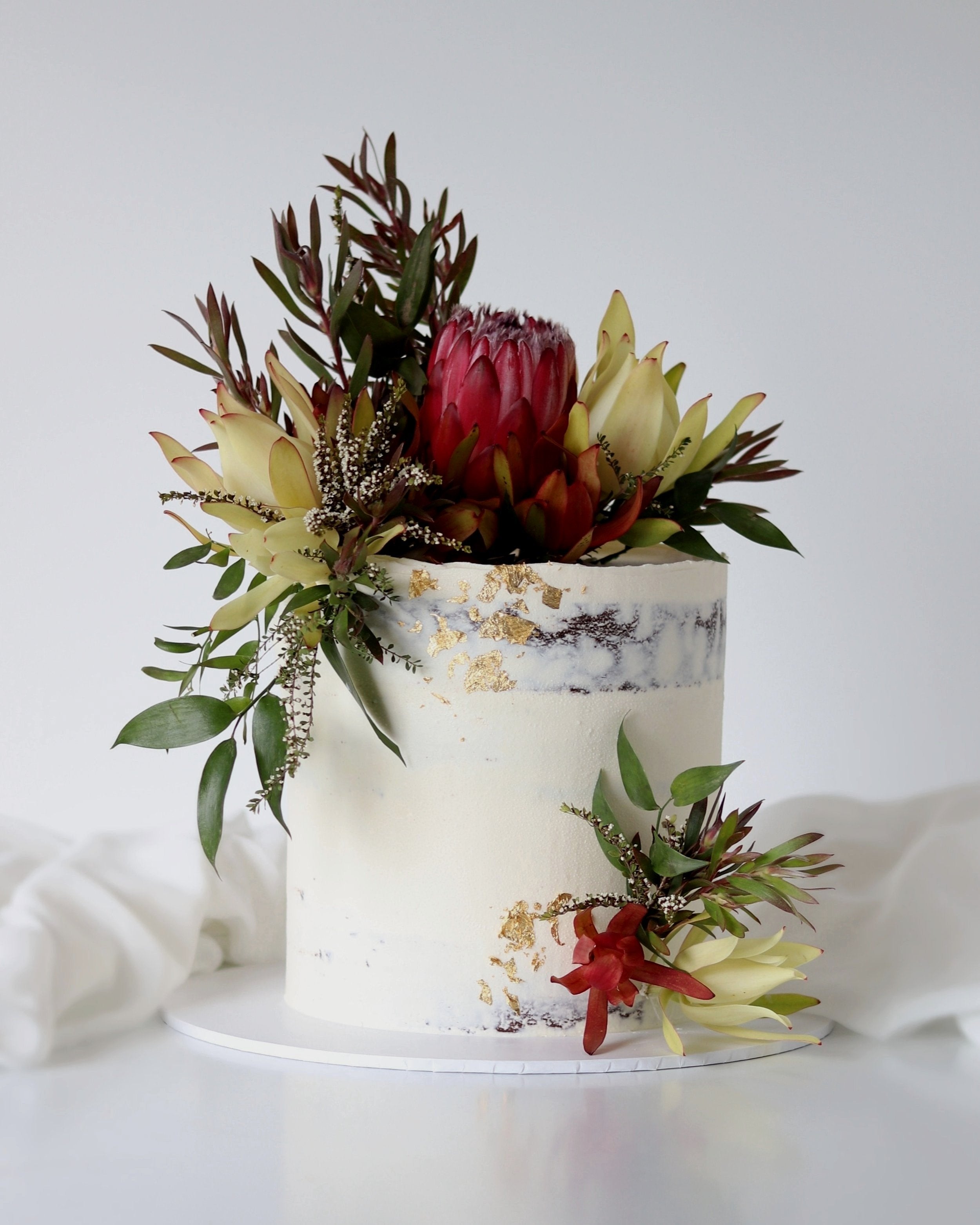 Native Flower Semi-Naked Wedding Cake – Bel Bear Bakes
